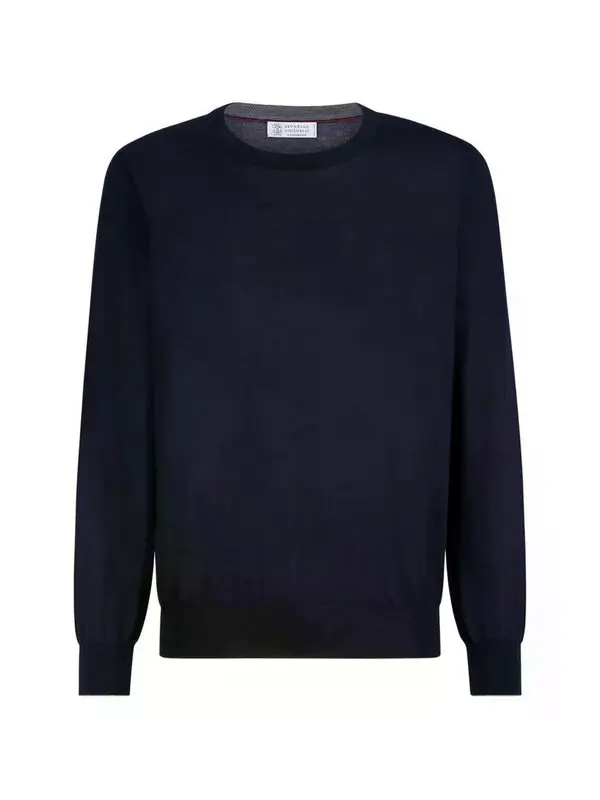 Brunello Cucinelli Crew Neck Long Sleeve Sweater - Blue