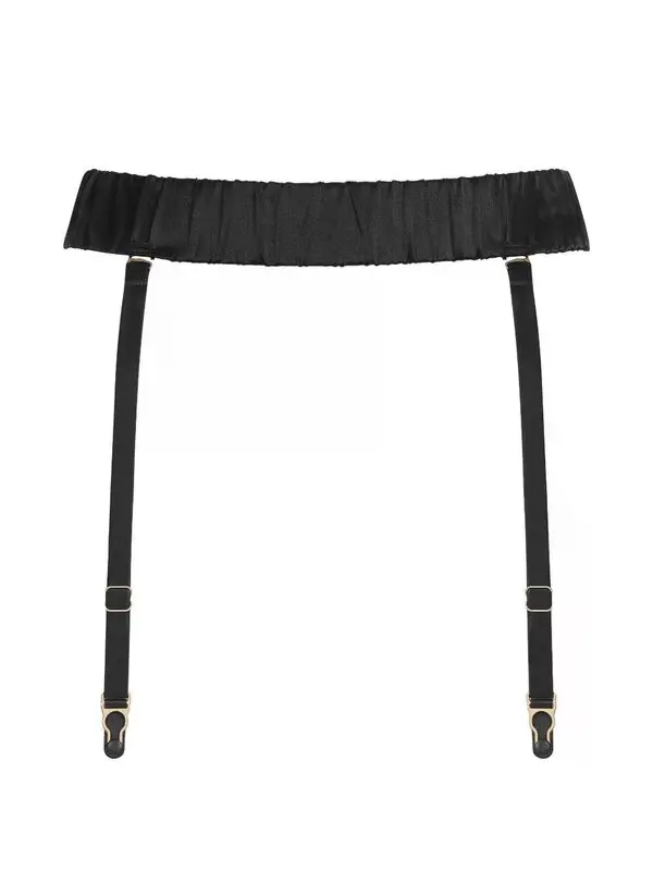 MAISON CLOSE Smocked-waist Garter Belt - Black