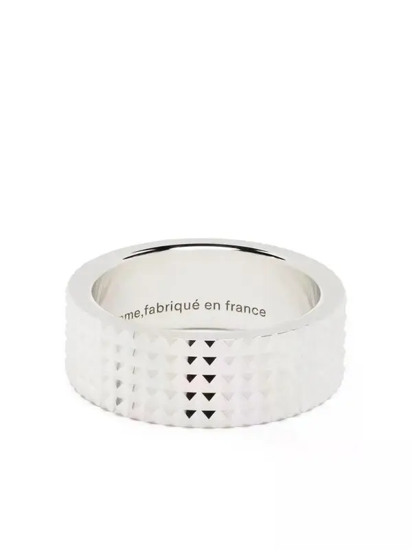 Le Gramme Guilloché Pyramid Ribbon Ring In Sterling - Silver