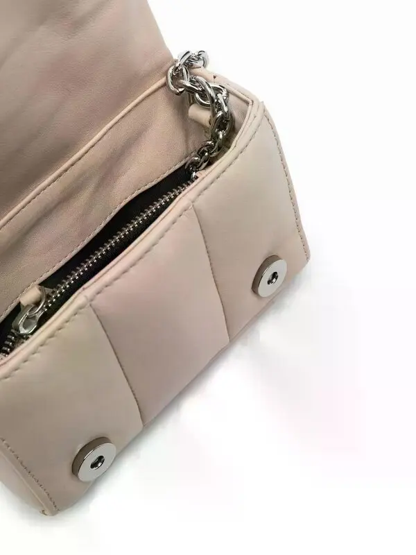 STAND STUDIO Padded Panel Clutch Bag With Chain Strap - Neutrals
