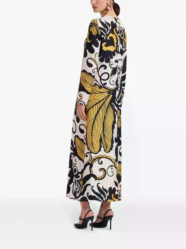 La DoubleJ Graphic-print Silk Midi Dress