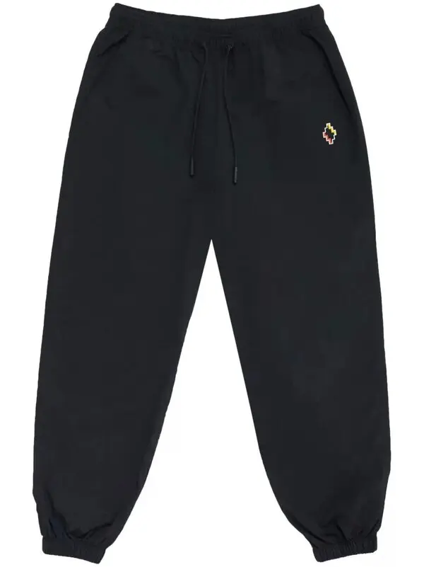 COUNTY OF MILAN Cross-embroidered Track Pants - Black