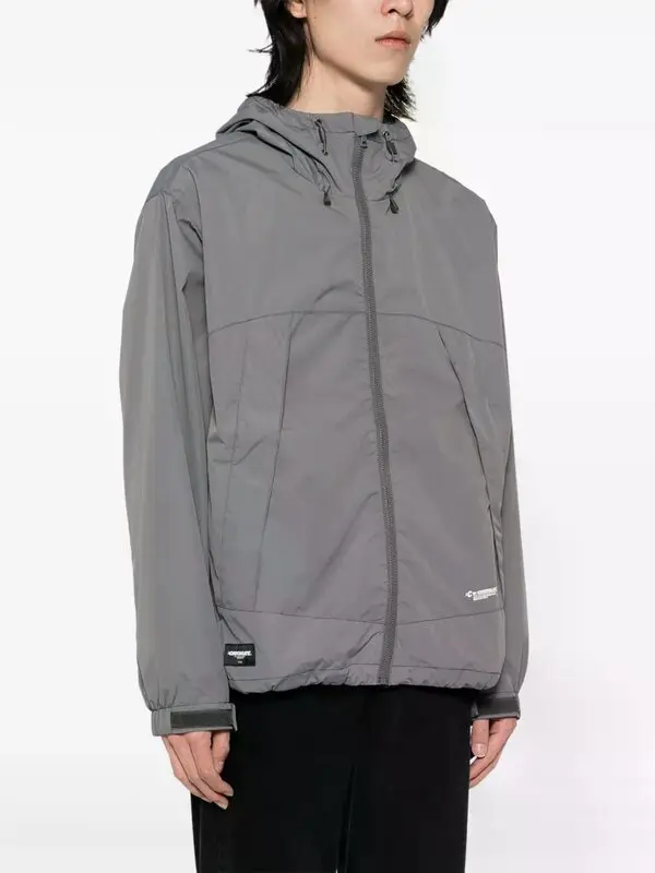 CHOCOOLATE Hooded Zip-up Windbreaker - Grey