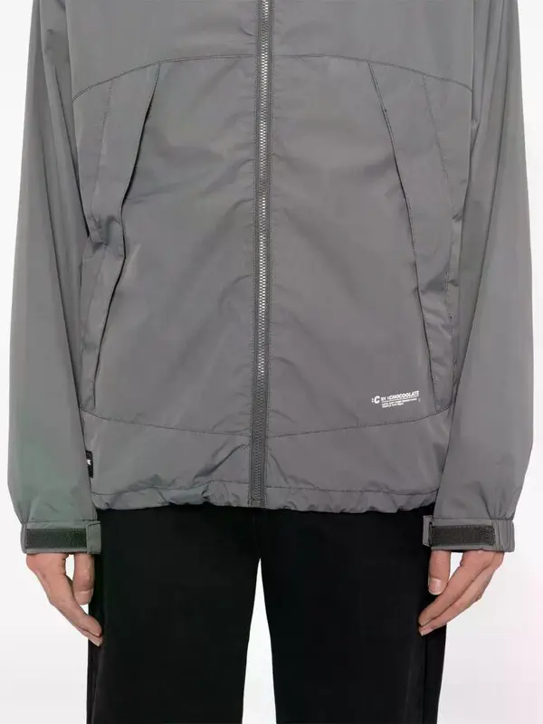CHOCOOLATE Hooded Zip-up Windbreaker - Grey