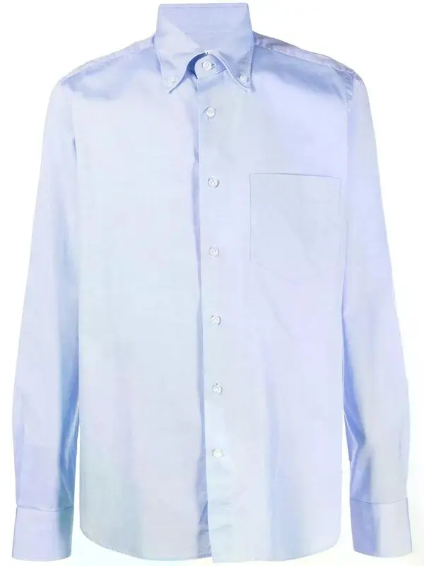 ORIAN Long Sleeve Cotton Shirt - Blue
