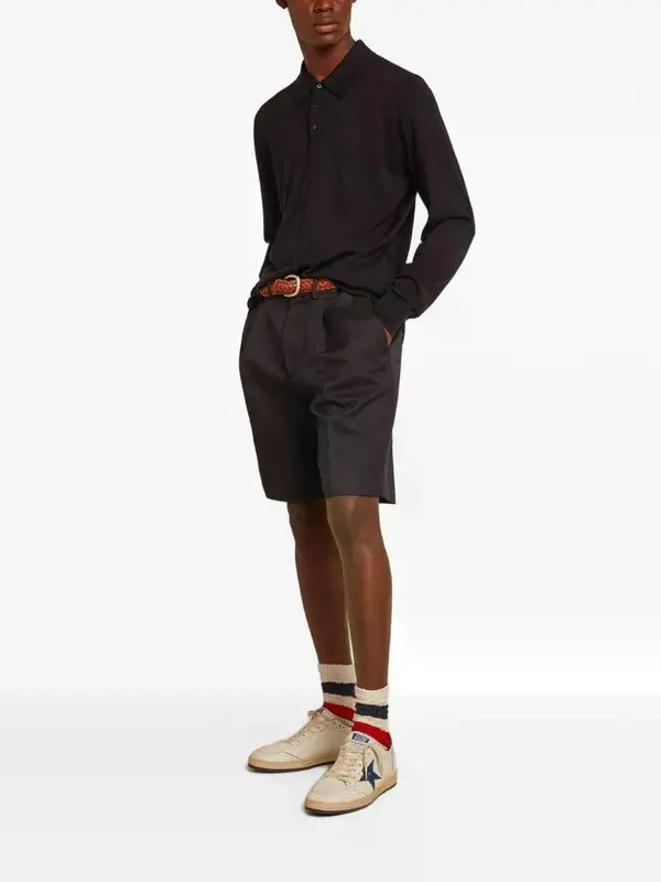 GOLDEN GOOSE Virgin Wool Polo Shirt - Blue