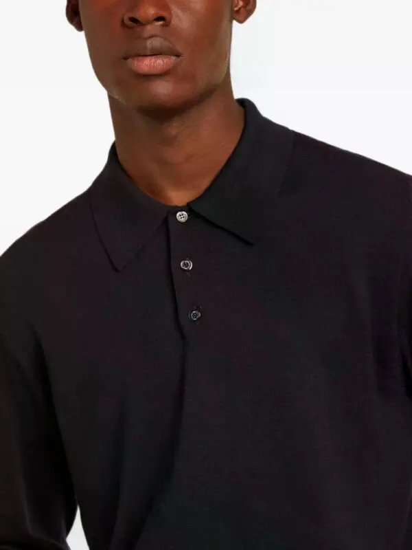 GOLDEN GOOSE Virgin Wool Polo Shirt - Blue