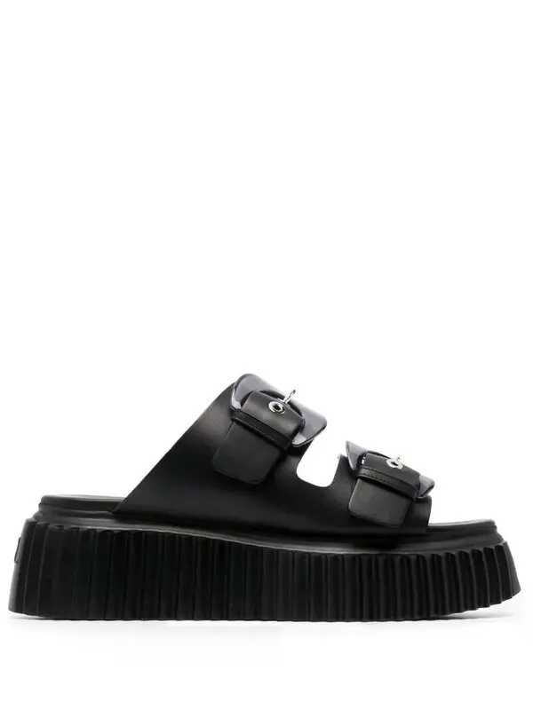 Agl Agatha Double-buckle Flatform Sandals - Black