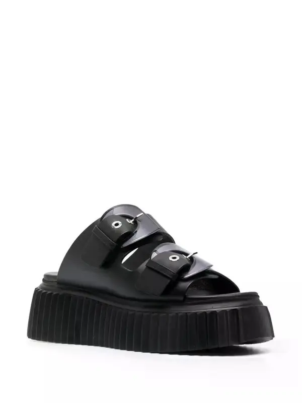 Agl Agatha Double-buckle Flatform Sandals - Black