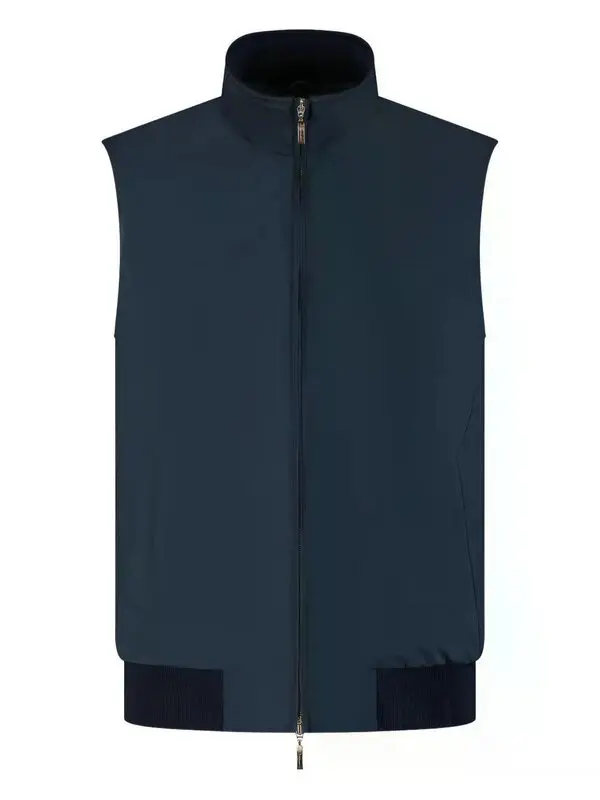 DORIANI CASHMERE High-neck Gilet - Blue