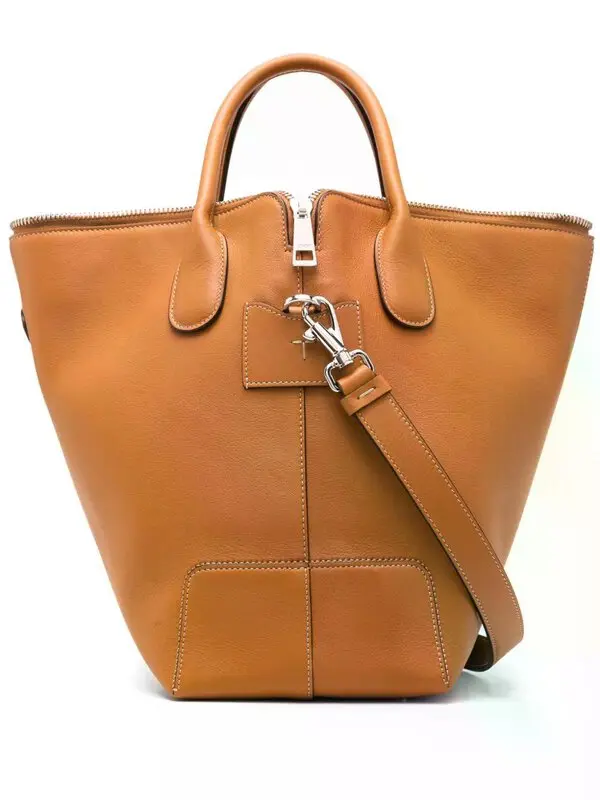 TOD'S Medium Swing Tote Bag In Calf Leather - Orange