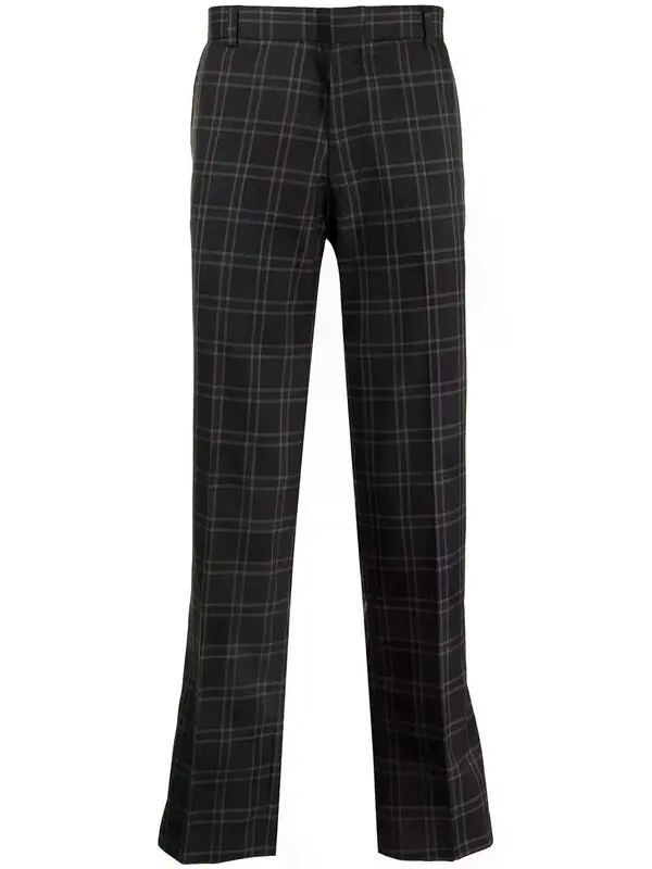 LIBERAL YOUTH MINISTRY Plaid Check Wool Trousers - Grey