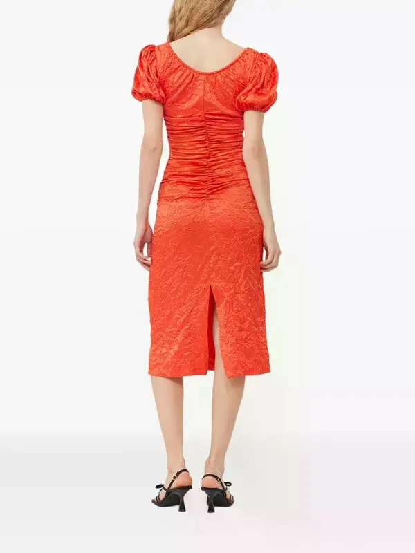 GANNI Ruched Midi Dress