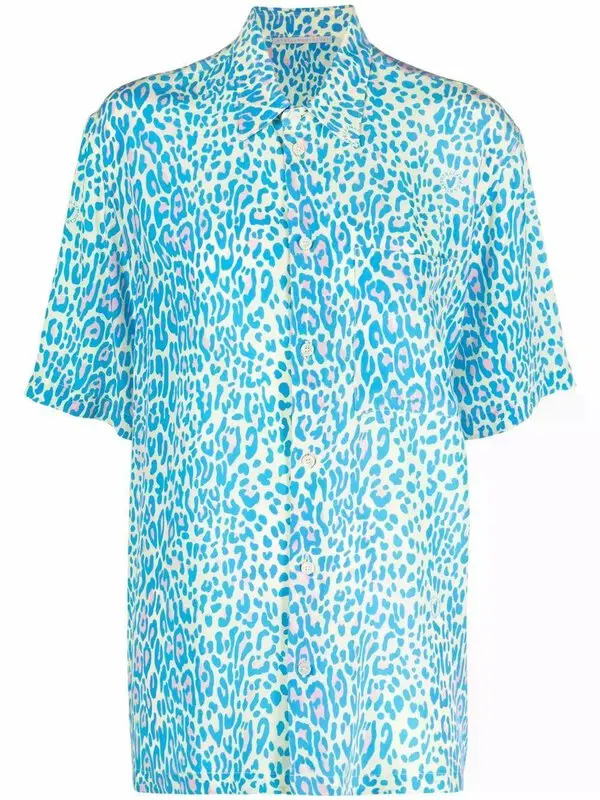Stella McCartney Leopard Print Short-sleeve Shirt - Blue