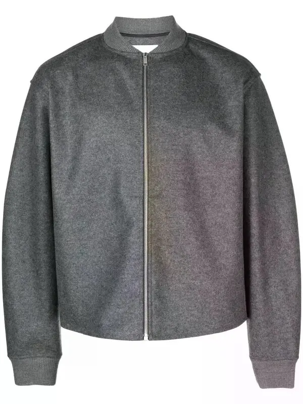 JIL SANDER Zip-up Wool Bomber Jacket