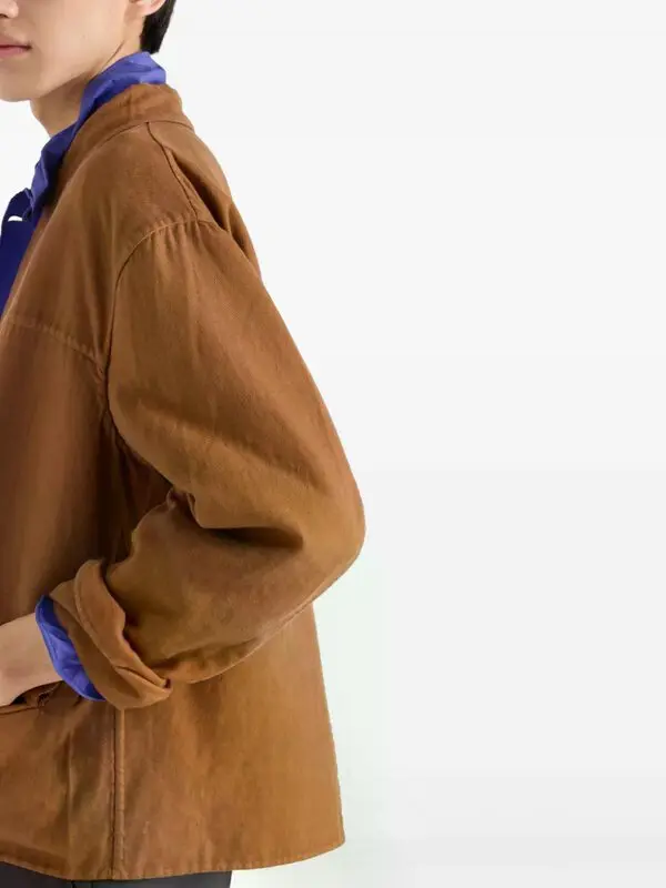 Prada Single-breasted Cotton Jacket - Brown