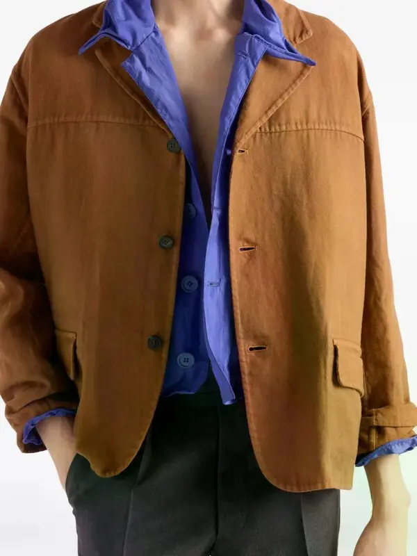 Prada Single-breasted Cotton Jacket - Brown