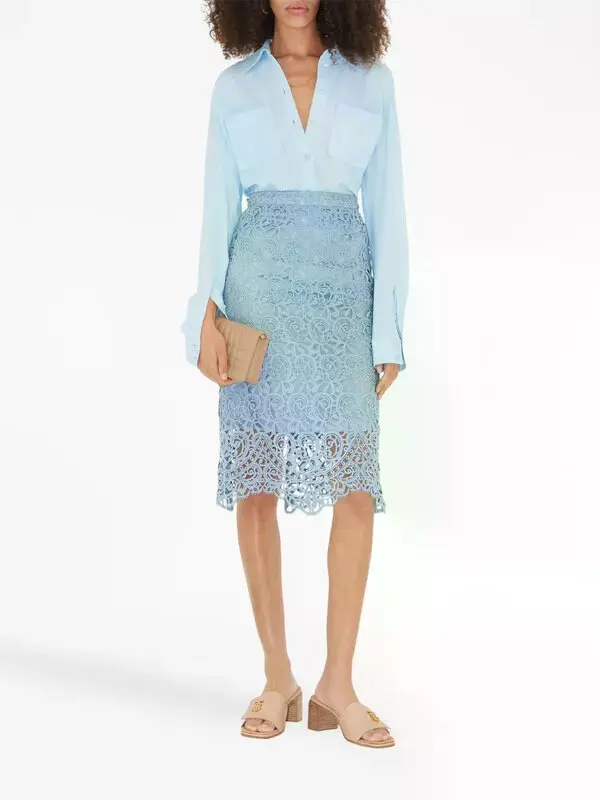 Burberry Lace Embroidery Pencil Skirt