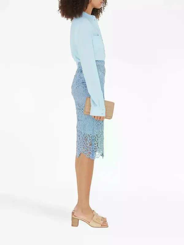 Burberry Lace Embroidery Pencil Skirt