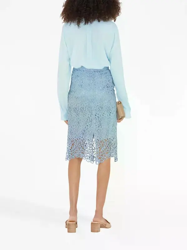 Burberry Lace Embroidery Pencil Skirt