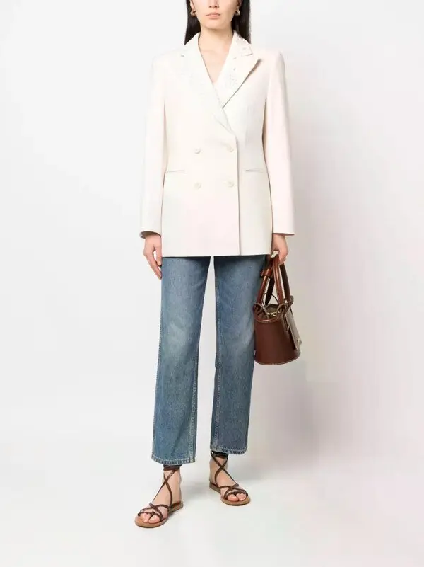 Rodebjer Double-breasted Crochet Blazer