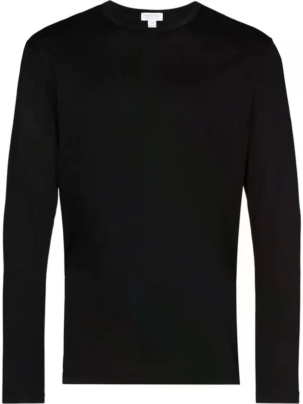 Sunspel Long Sleeve T-shirt - Black