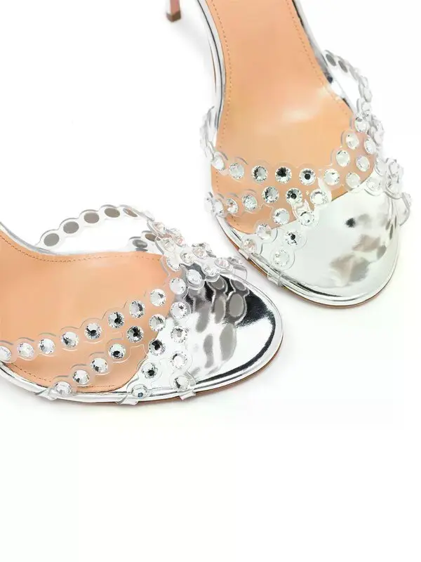 AQUAZZURA 105mm Tequila Sandals - Silver