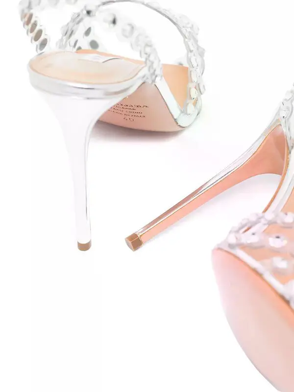 AQUAZZURA 105mm Tequila Sandals - Silver