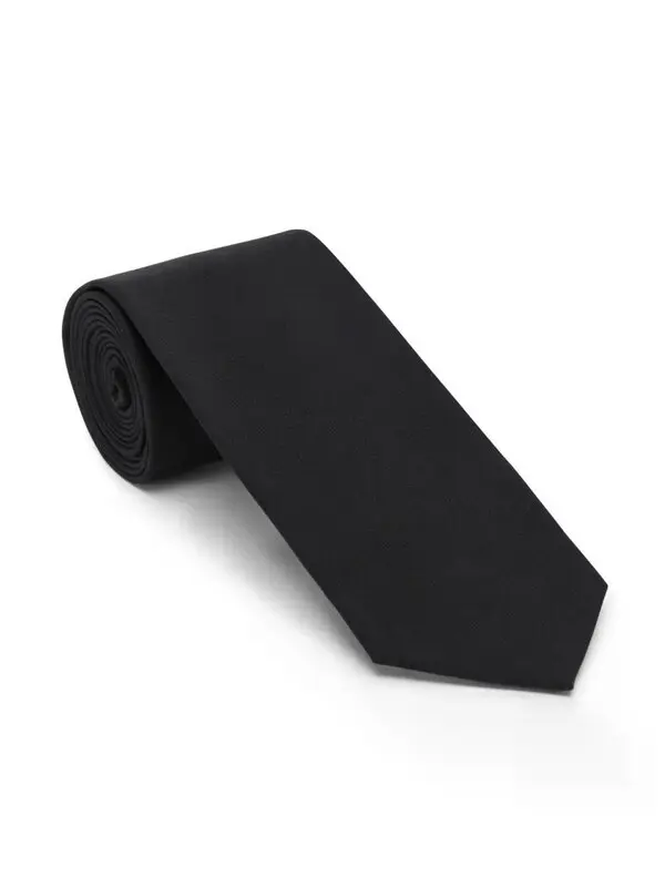 Brunello Cucinelli Textured Wool Neck Tie - Black