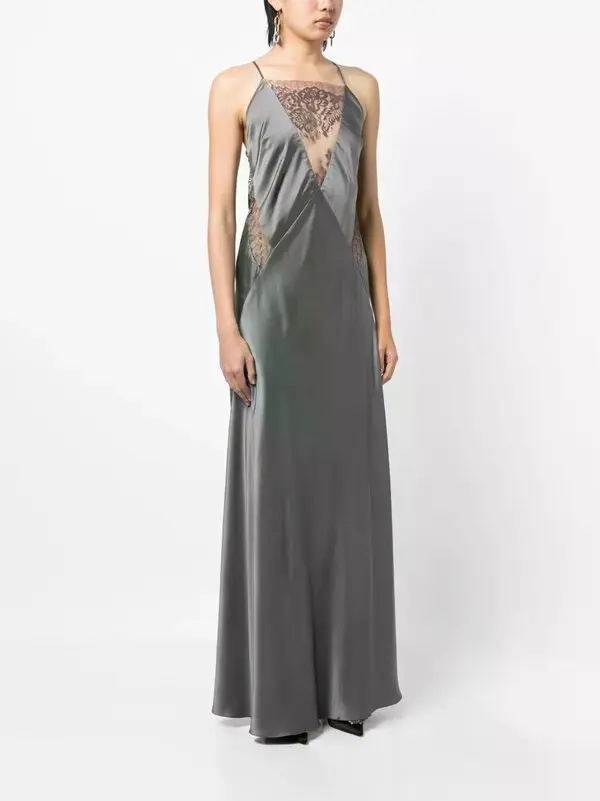 Michelle Mason Silk Lace Detail Gown