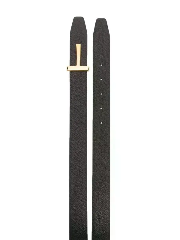 TOM FORD T-plaque Leather Belt