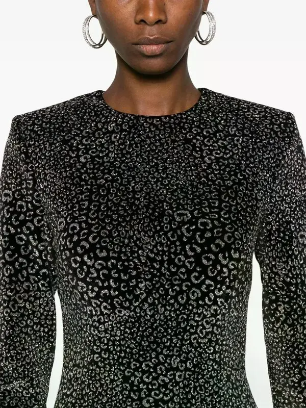 GENNY Animalier Velvet Mini Dress
