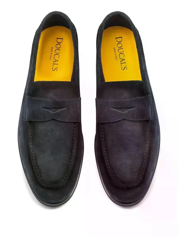DOUCAL'S Suede Penny Slot Loafers - Blue