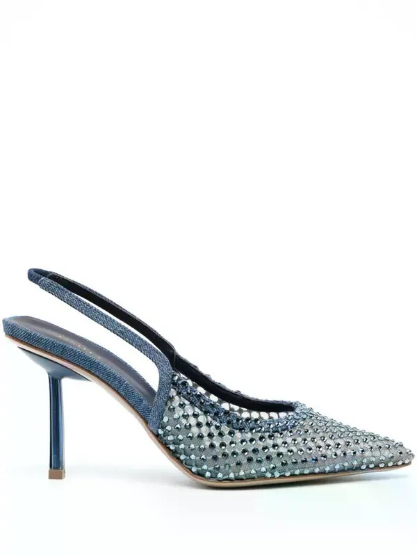 LE SILLA Gilda 80mm Crystal-embellished Denim Pumps