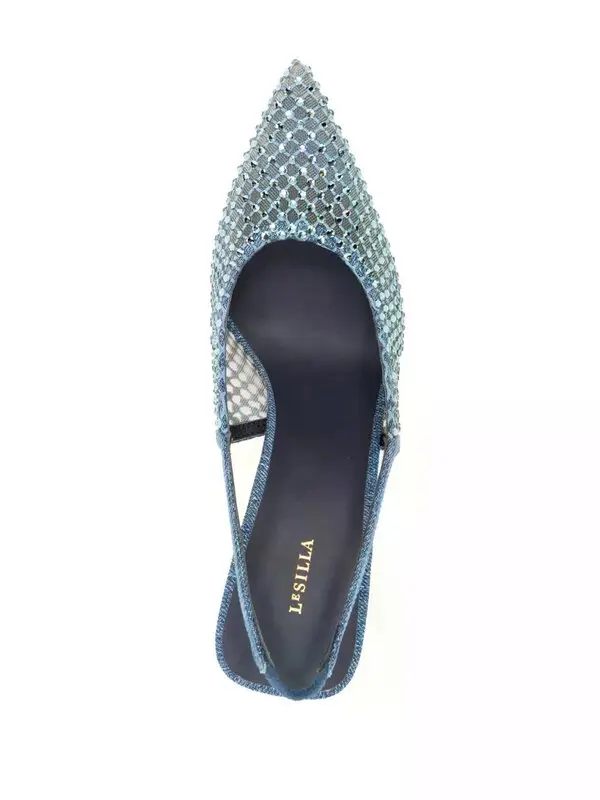 LE SILLA Gilda 80mm Crystal-embellished Denim Pumps
