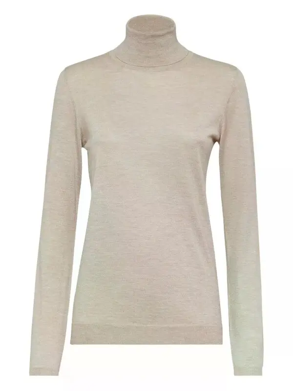 Brunello Cucinelli Roll Neck Knit Jumper - Neutrals