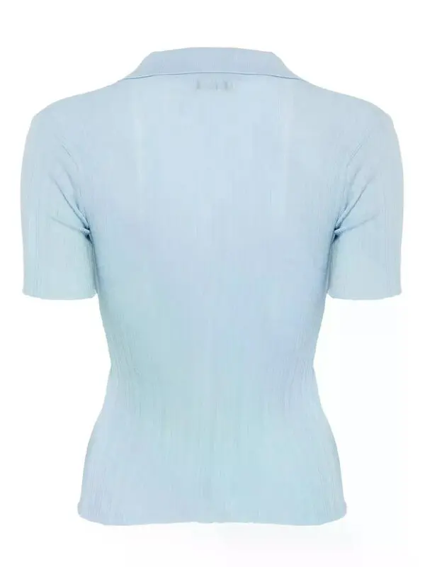 MANUEL RITZ Ribbed Polo Shirt - Blue