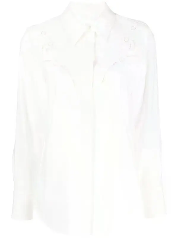 Chloé Broderie Anglaise Silk Shirt - Neutrals