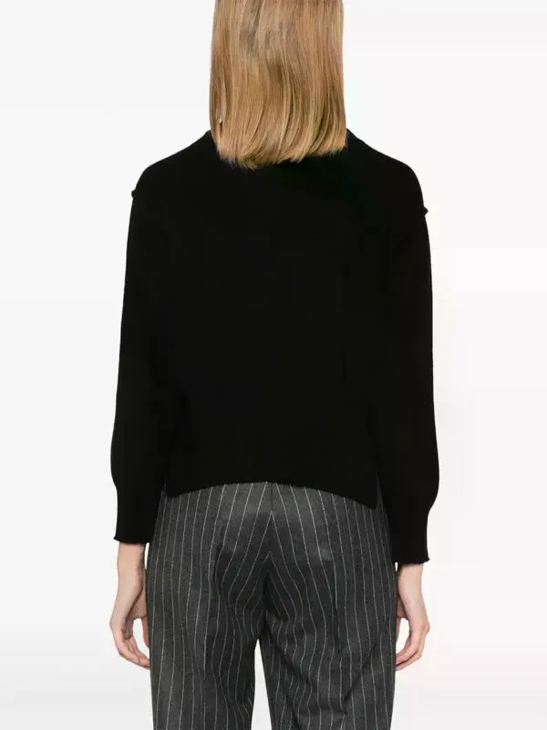 Loulou De Saison Cashmere Crew Neck Embroidered Logo Sweater