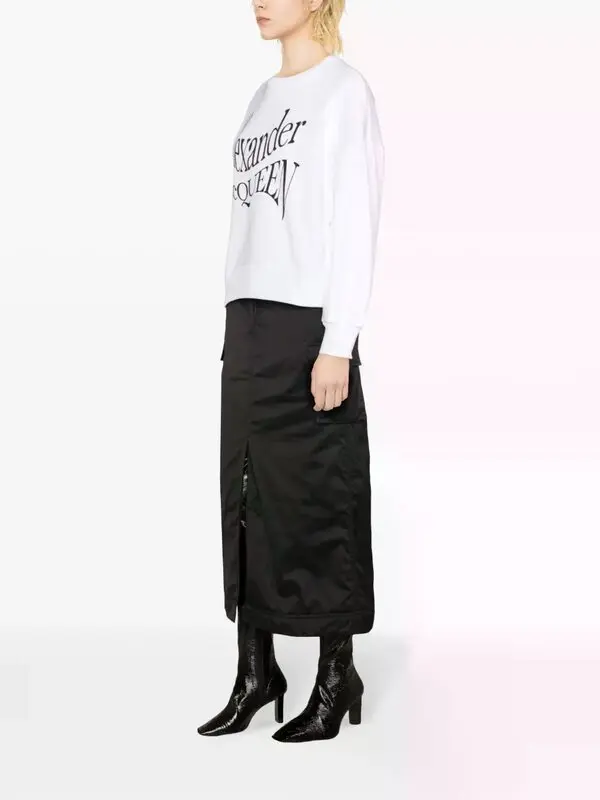 Alexander McQueen Logo Print Cotton Sweatshirt