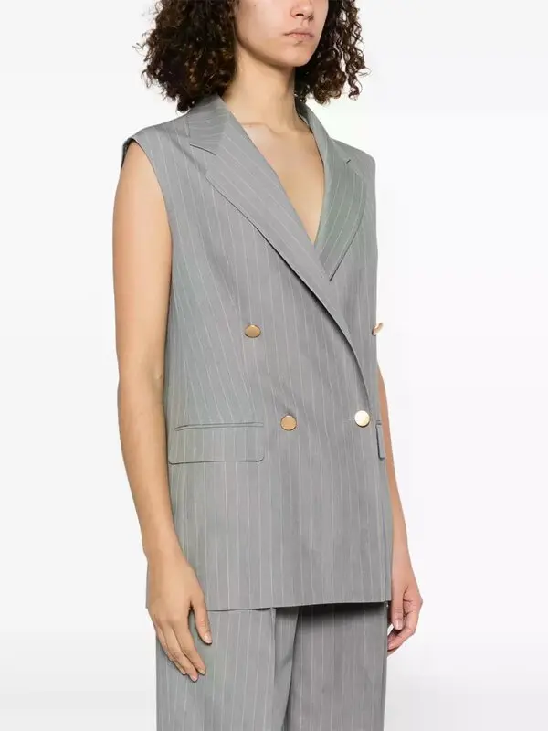 Tagliatore Ash Pinstripe Double-breasted Vest