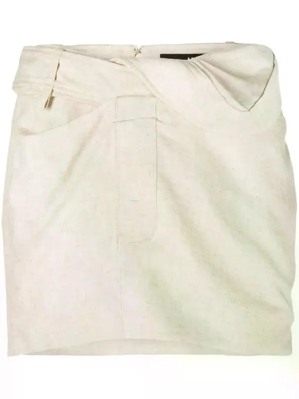 Jacquemus Bahia Twist-detail Miniskirt - Neutrals