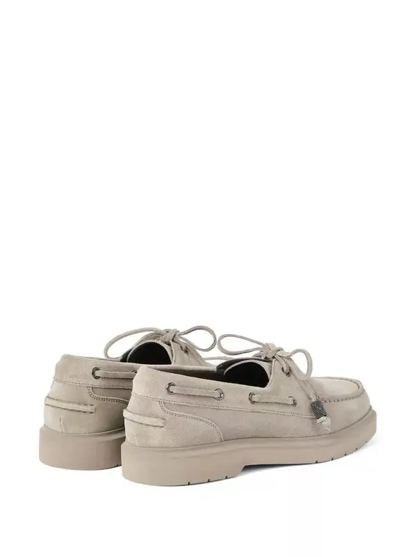 Brunello Cucinelli Monili Chain Boat Shoes - Grey