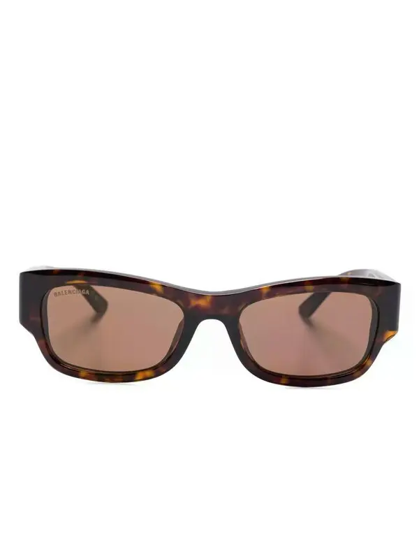 Balenciaga Rectangle Frame Sunglasses - Brown