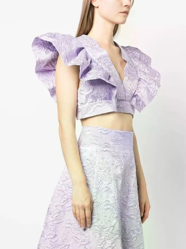 Philosophy Di Lorenzo Serafini Floral Jacquard Cropped Top