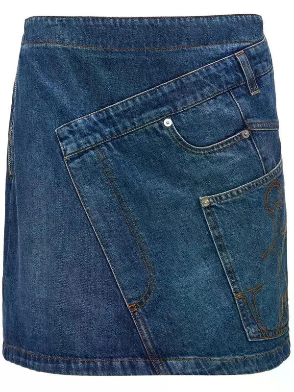 JW Anderson Twisted Denim Mini Skirt - Blue