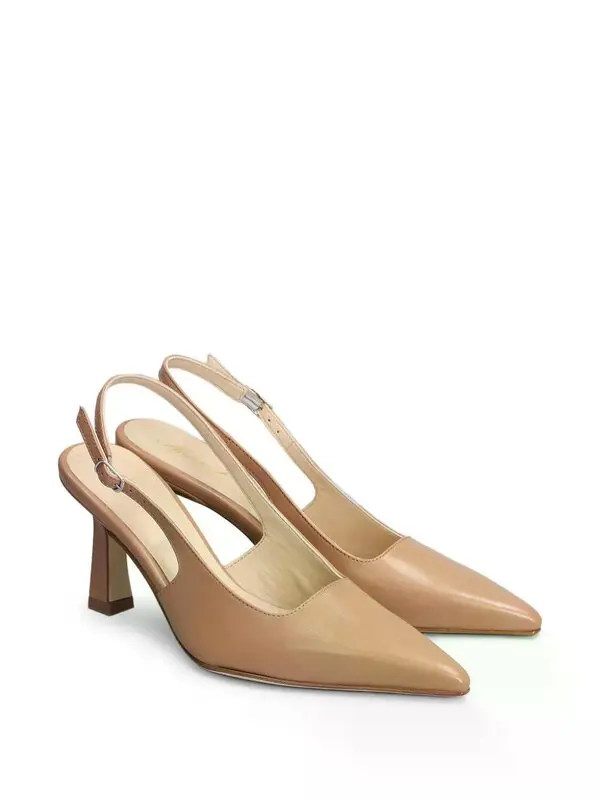 ANNA F. 65mm Leather Slingback Pumps