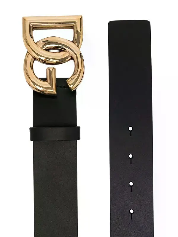 Dolce & Gabbana Logo Plaque Leather Belt