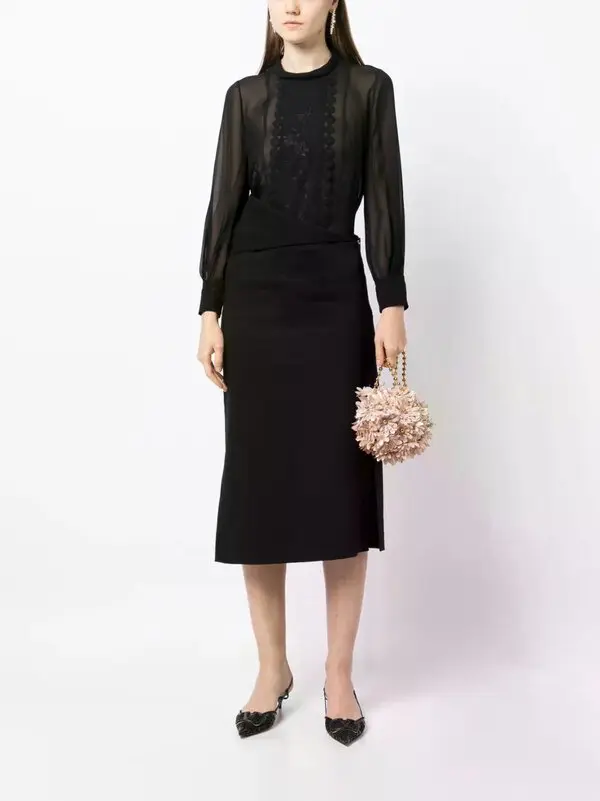 Shiatzy Chen Mulberry Silk Lace-appliqué Shirt
