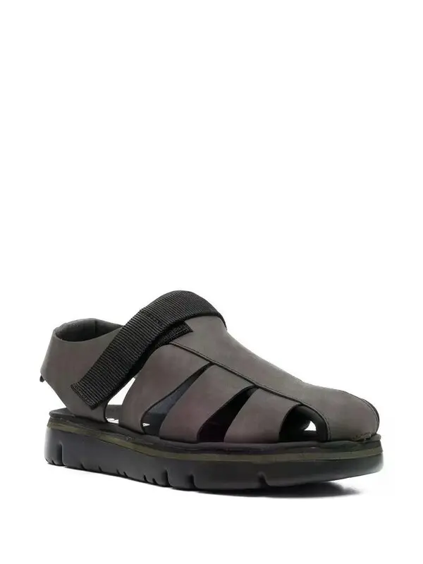 Camper Sandals With Strap Fastening And Chunky Sole - Brown